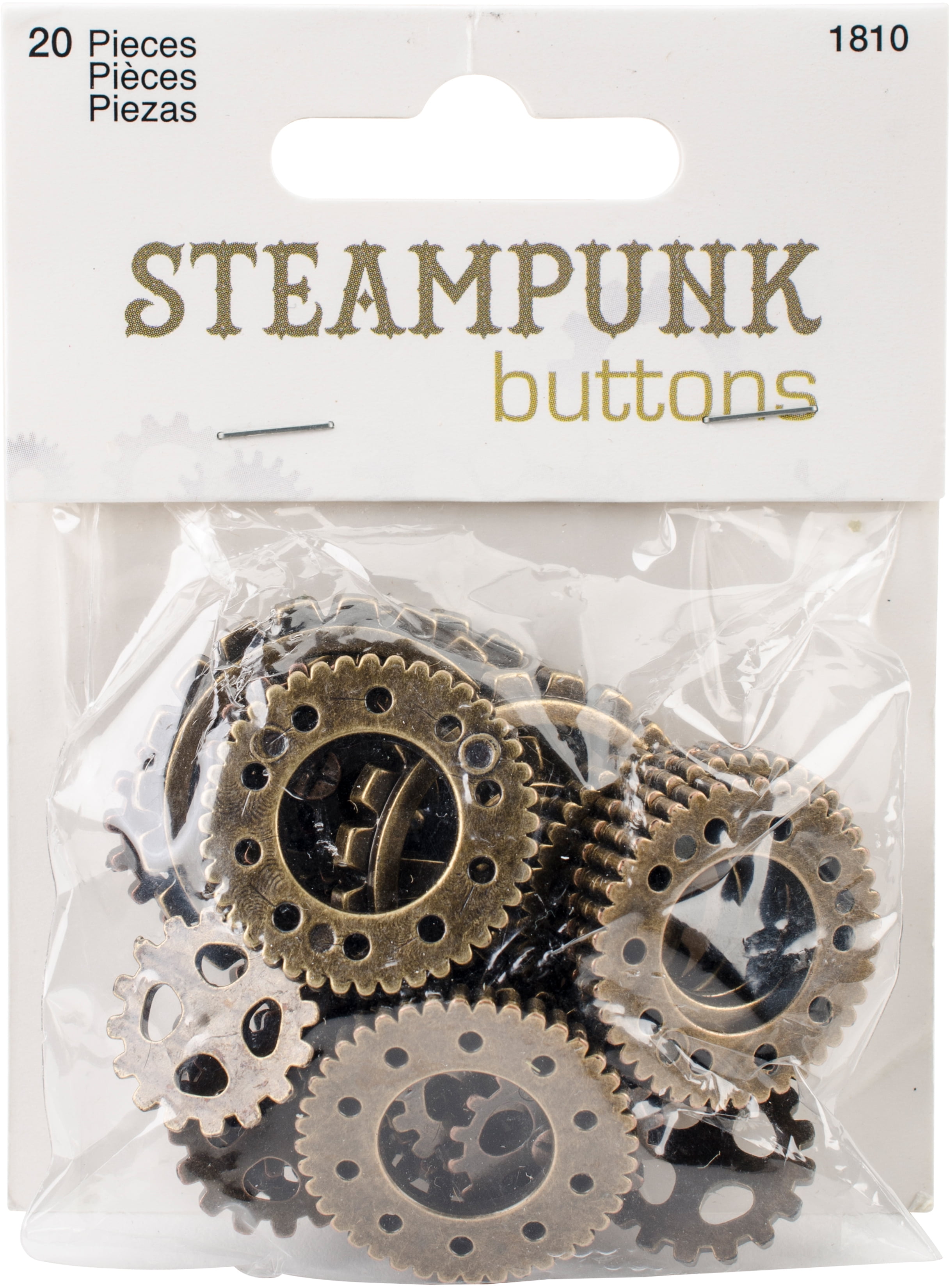 Blumenthal Steampunk Buttons-antique Gold Gear 20/pkg - Walmart.com