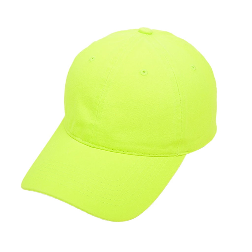 Baseball Cap Unisex Athletic Low Profile Plain Fluorescent Neon Solid ...