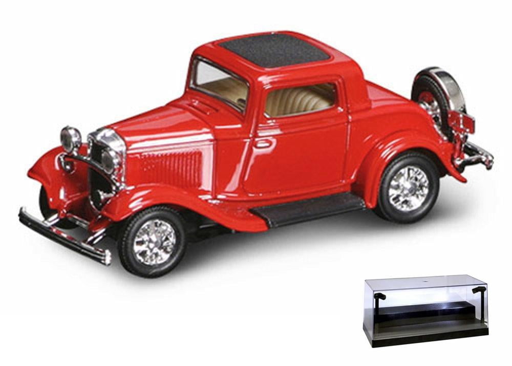 Diecast Car w/LED Display Case - 1932 Ford 3-Window Coupe, Red ...