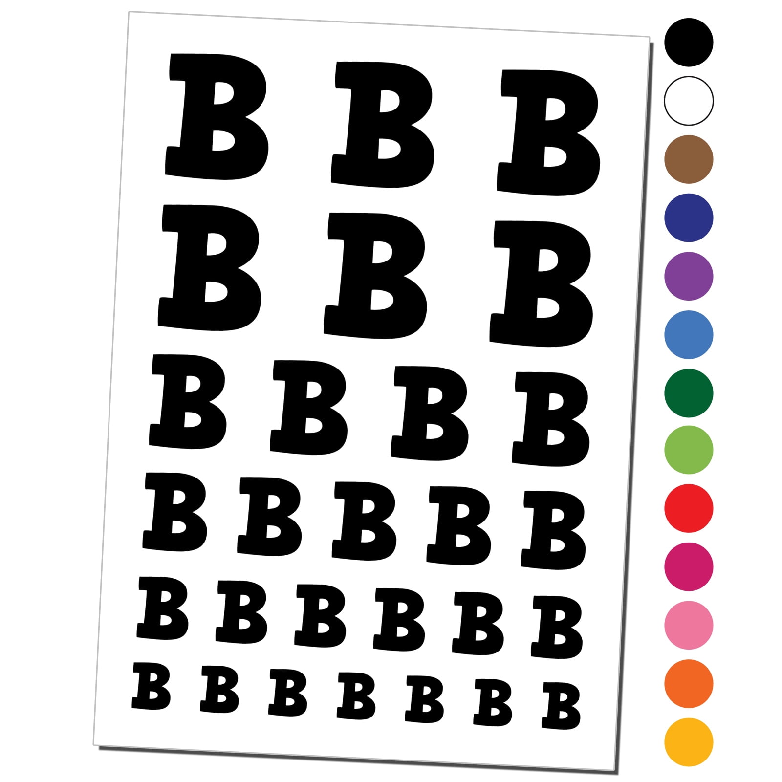 Letter B Uppercase Fun Bold Font Water Resistant Temporary Tattoo Set ...