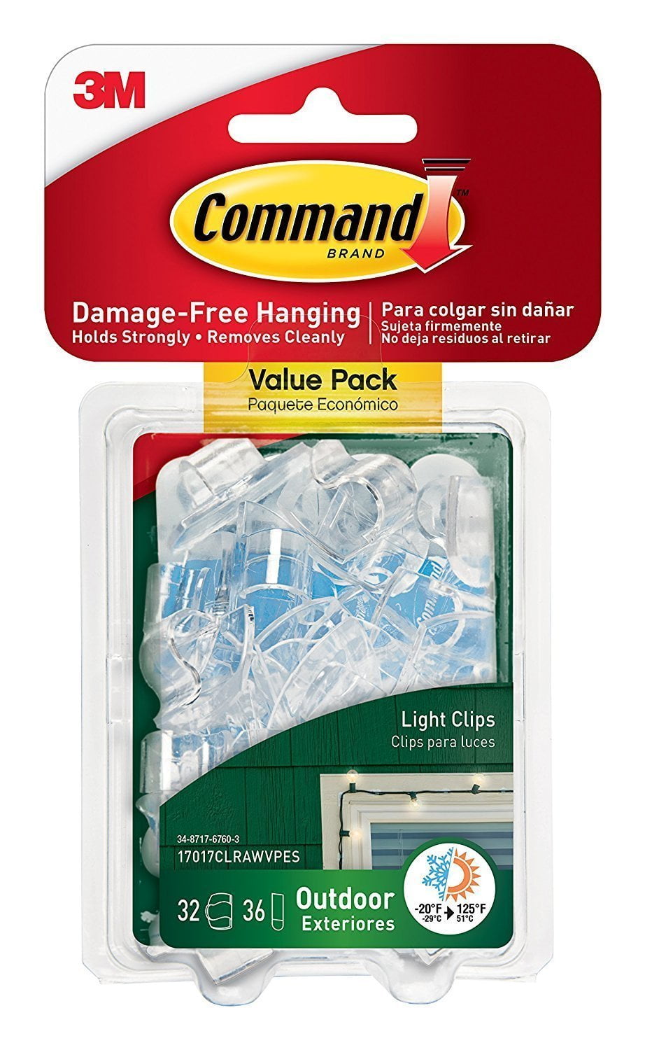 Command Outdoor Light Clips, Clear, 40-Clips - Walmart.com