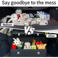 Car Trunk Organizer with Lid,Foldable Faux Leather Cargo Storage Box,3 ...