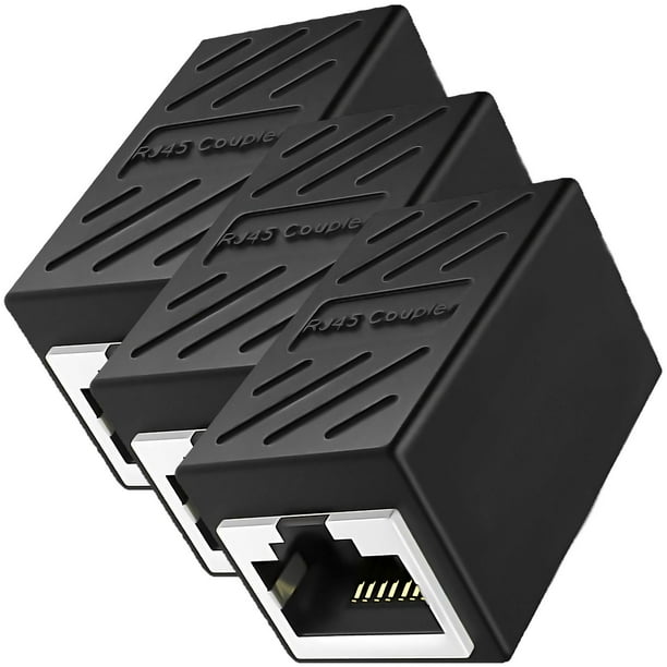 Conector Doble LAN LinkFusionBlack 3 Pzas Acoplador RJ45 Hasta 1000Mbps ...