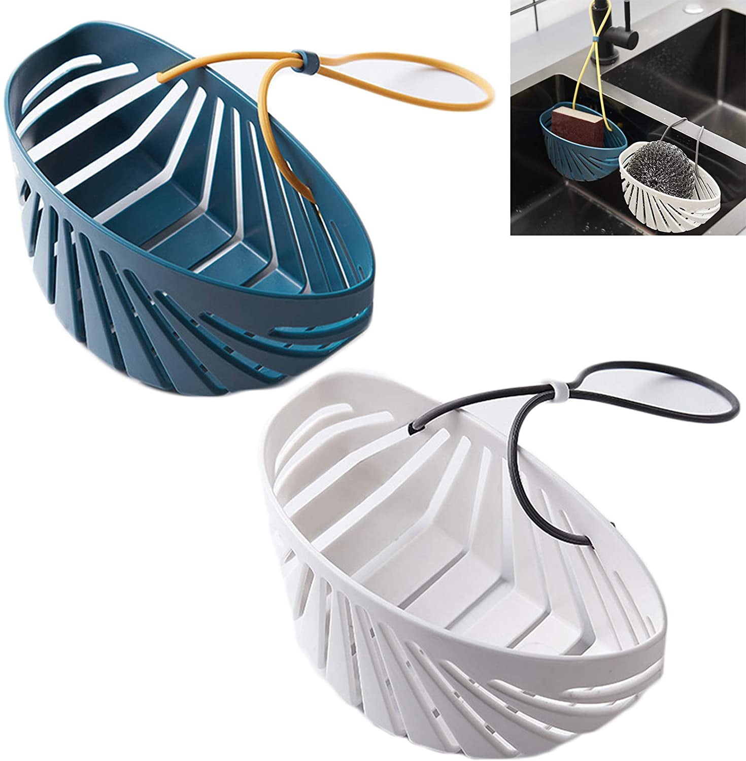 Bag Sponge Holder Hanging Drain Sponge Holder Basket Utensil Holder ...