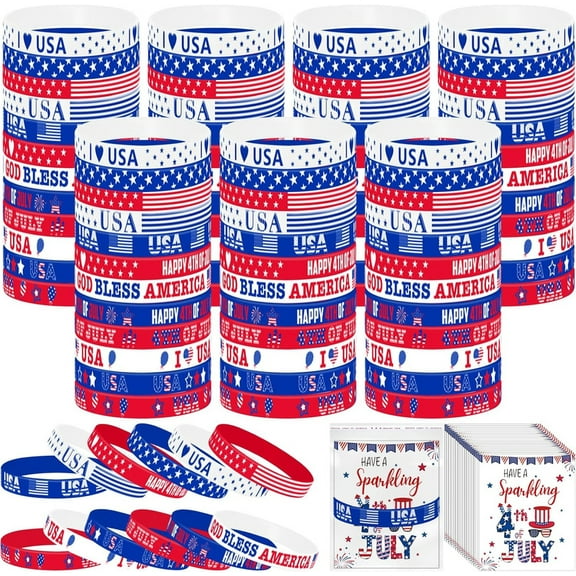 Way to Celebrate Americana Beaded Stretch Bracelets Set of 3 for Summer ...