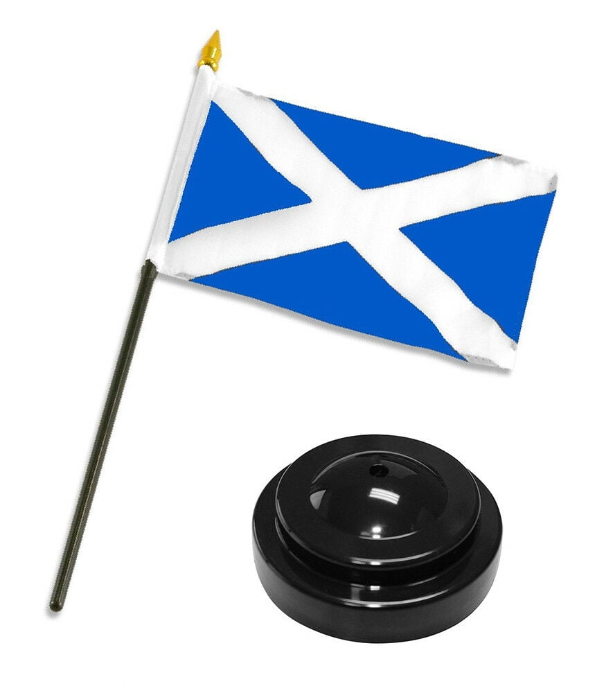 Scotland Cross 4"x6" Flag Desk Set Table Stick Black Base - Walmart.com