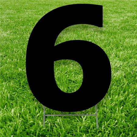 Advanced Graphics 3389 20 x 15 in. Number 6 Yard Sign, Black | Walmart ...