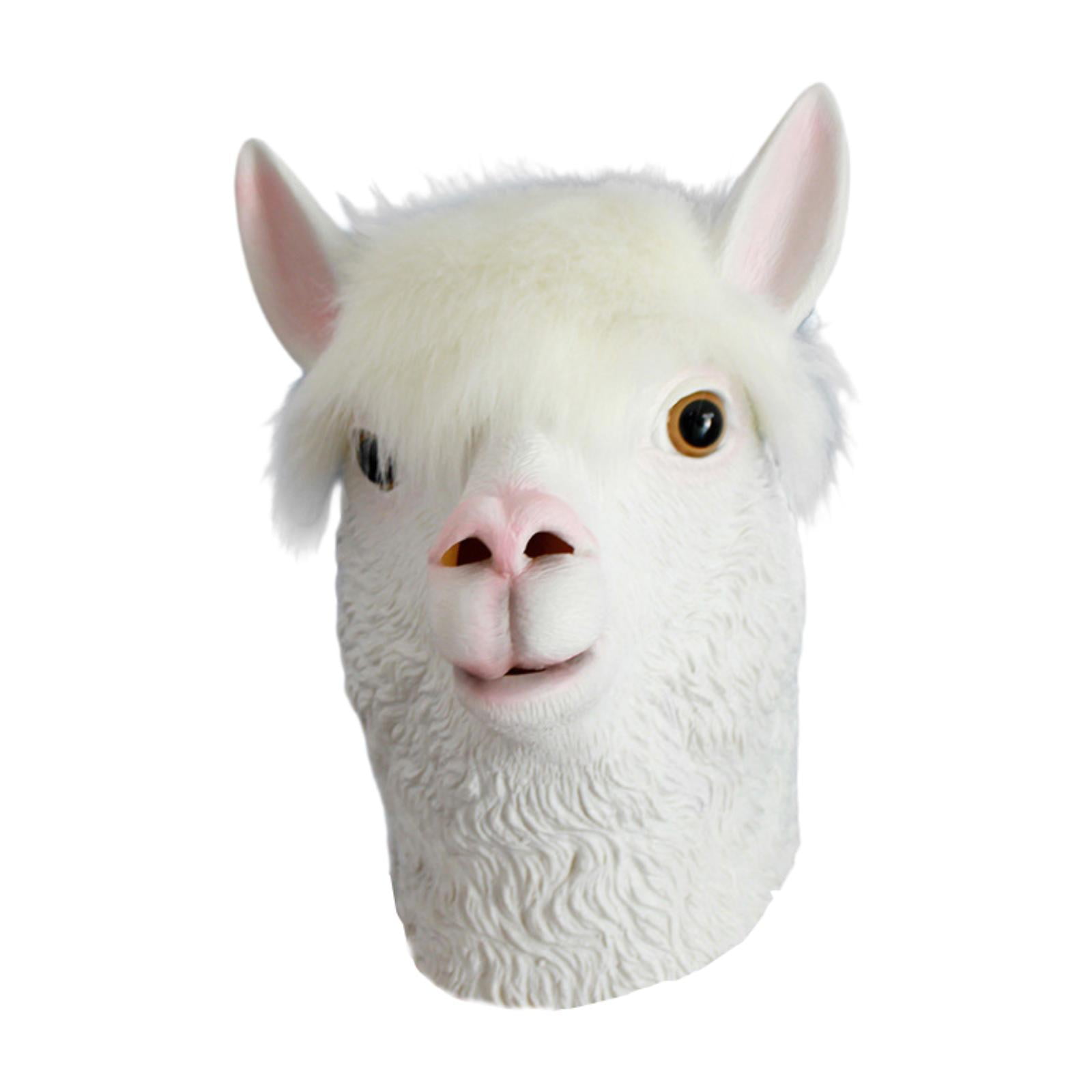 Cubierta facial de animal,Máscara de cabeza de alpaca para cosplay ...