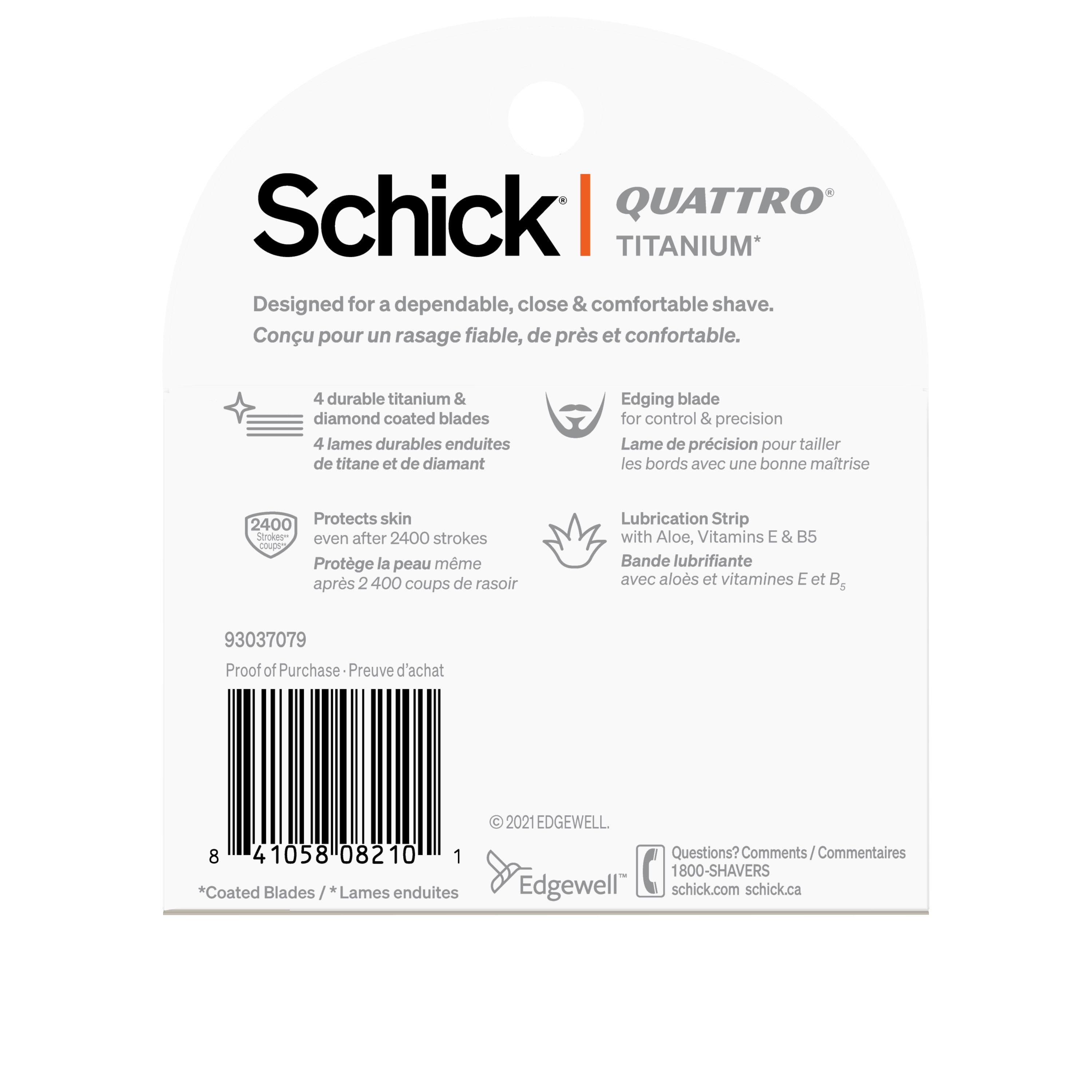 Schick Quattro Titanium Razor Blade Refills for Men, 4 Ct – totalhill.com