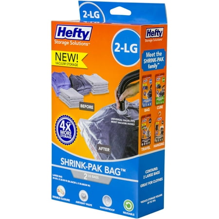 Hefty Shrink-Pak Vacuum Seal Bags, 2 Large Bags - Walmart.com