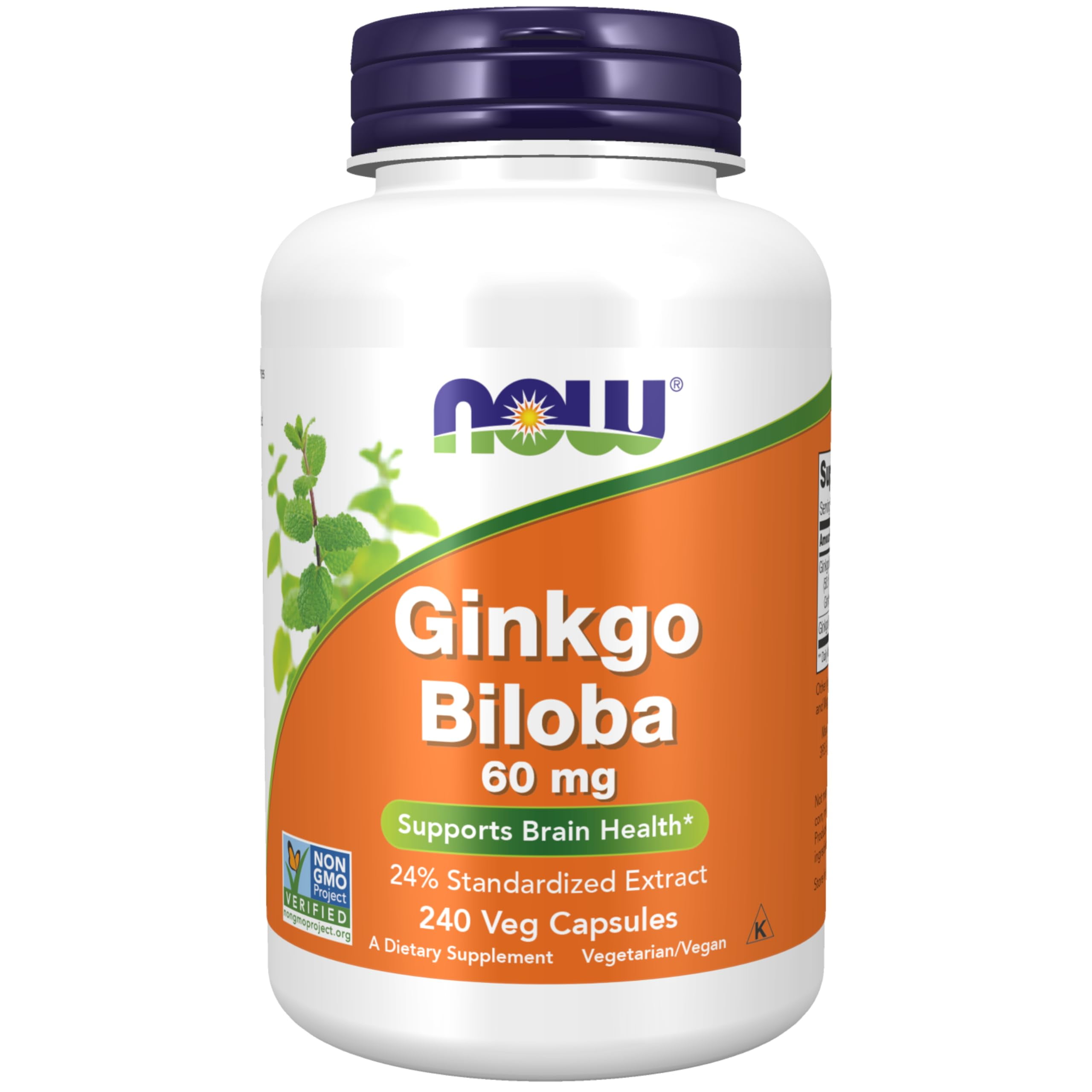 Suplemento NOW Ginkgo Biloba 60 mg, 24% de extracto estandarizado ...