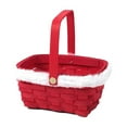 Rkxzt Christmas Baskets For Ts Empty Handmade Woven T Basket With Wooden Handle Soft White