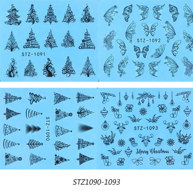 Holiday Nail Decals Nail Enhancement Watermark Sticker Christmas ...