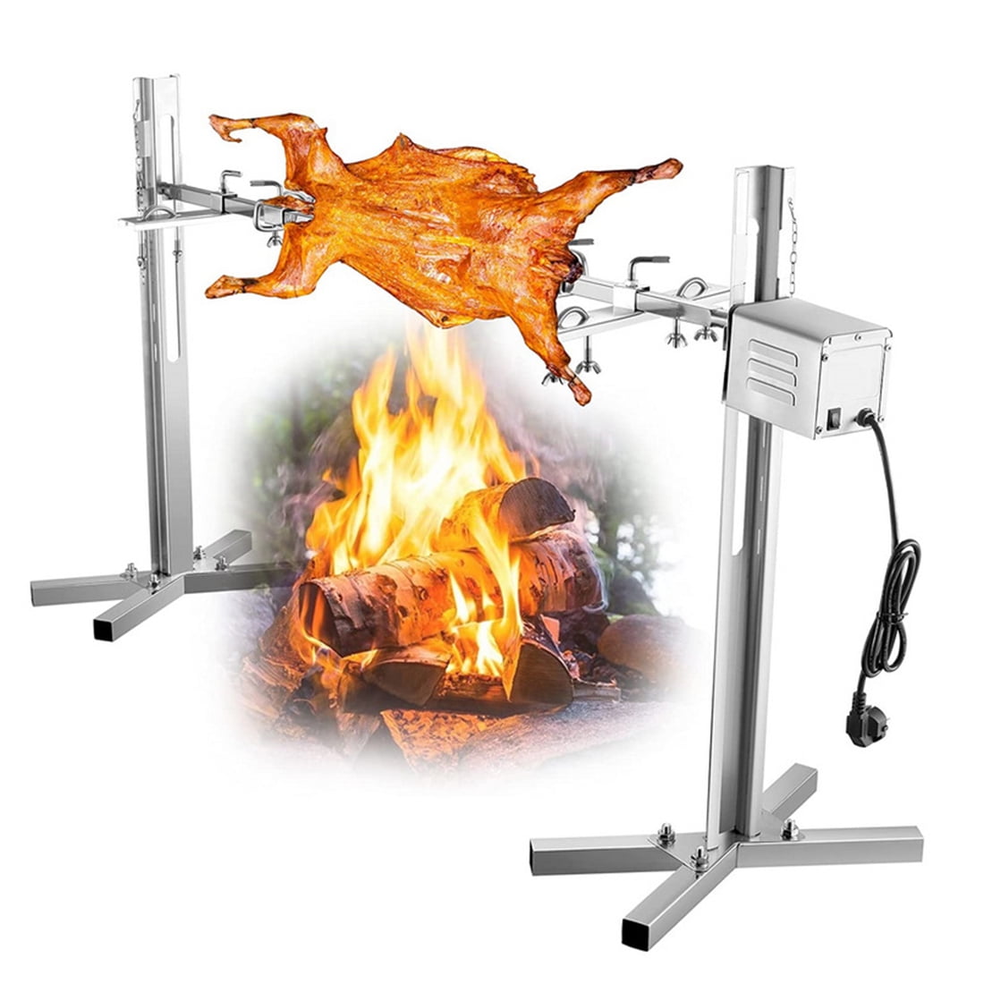 INTBUYING 90LB BBQ Rotisserie Grill Stainless Steel Spit Roaster with ...