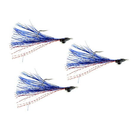 Wild Water Fly Fishing Metallic Blue and Red Heavy Clouser Flies 3 Pack ...