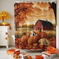 Bathroom Shower Curtain Cartoon Farm Dog Pumpkin Waterproof Shower ...