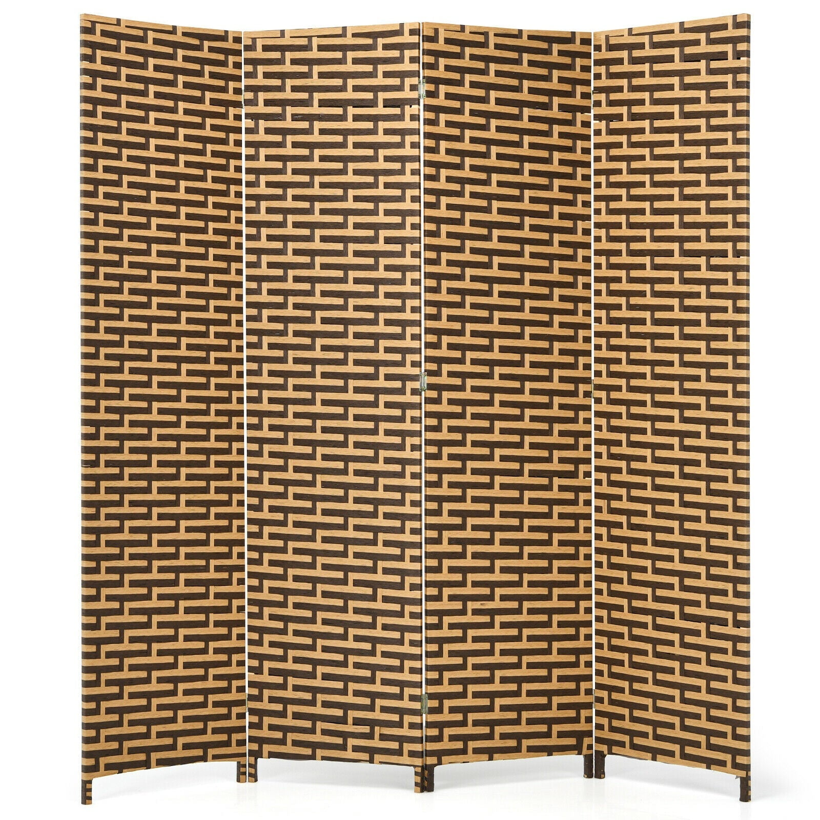 4 Panel Folding Room Divider Weave Fiber Privacy Partition Screen 6FT ...
