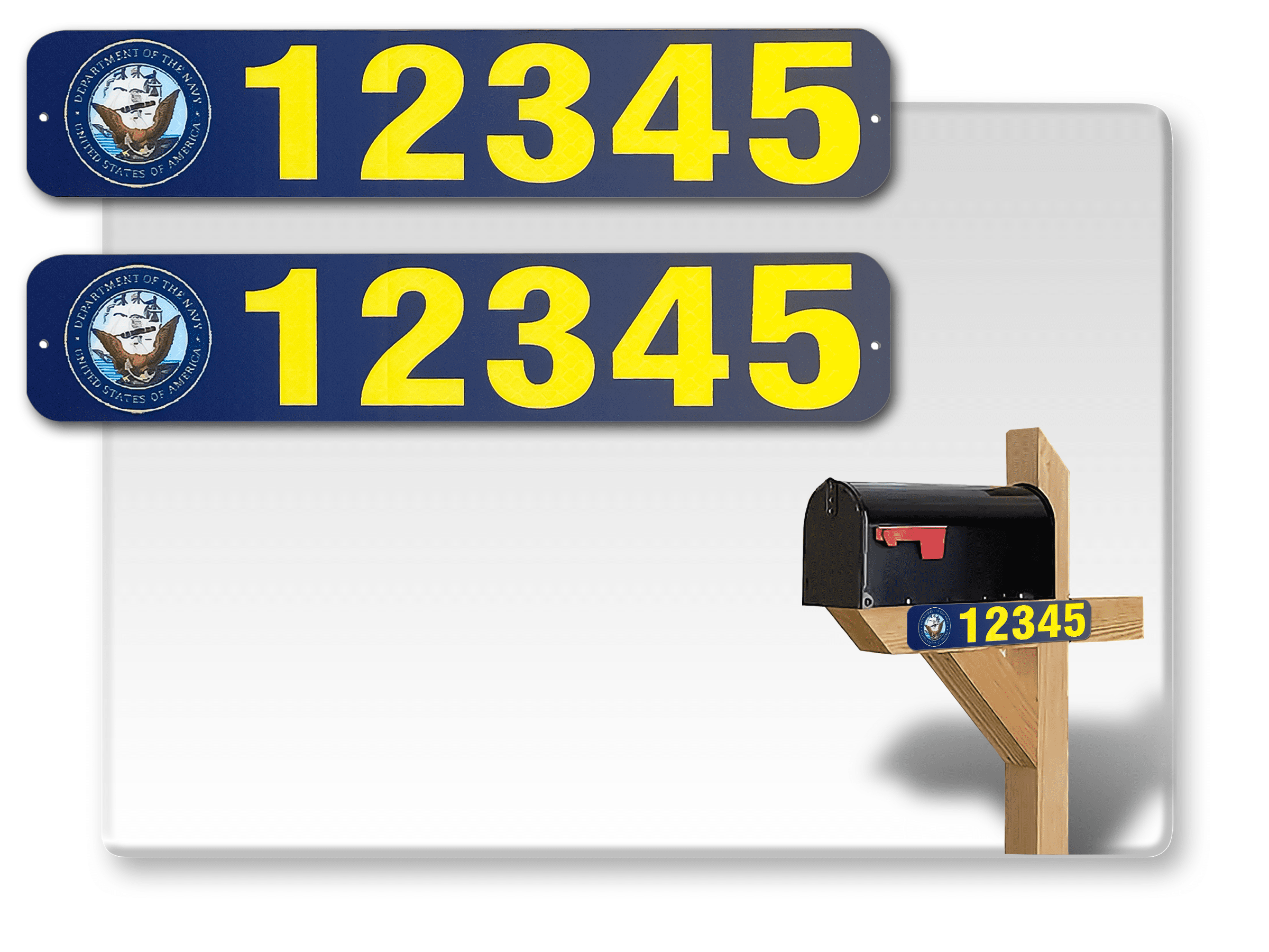 2 Pack Single Sided Customized Horizontal 911 Emergency Mailbox Address ...