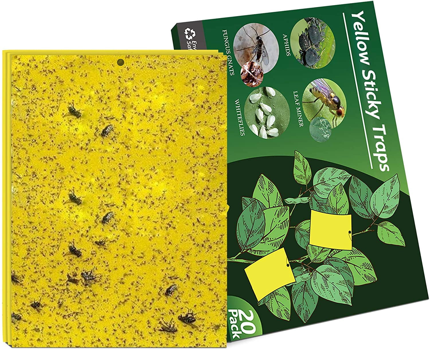 20Pack Dual-Sided Yellow Sticky Traps for Flying Plant Insect Like ...