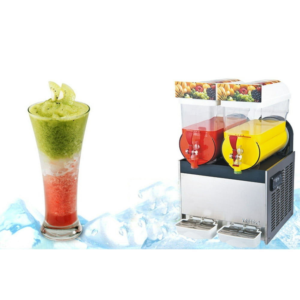 110V Commercial 2 Tank Frozen Drink Slush Slushy Making Machine ...