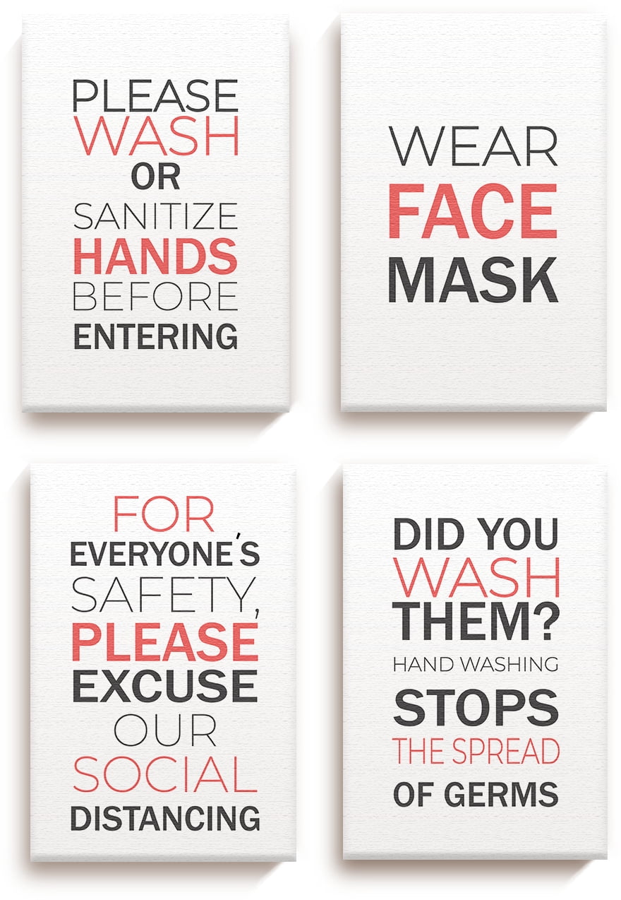 Awkward Styles Office Safety Wall Quotes Set of 4 Canvas Sanitary Room ...