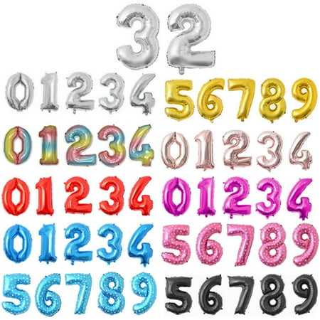 32-inch Number Balloon Decorative Aluminum Foil 1; 2; 3; 4; Balloon ...