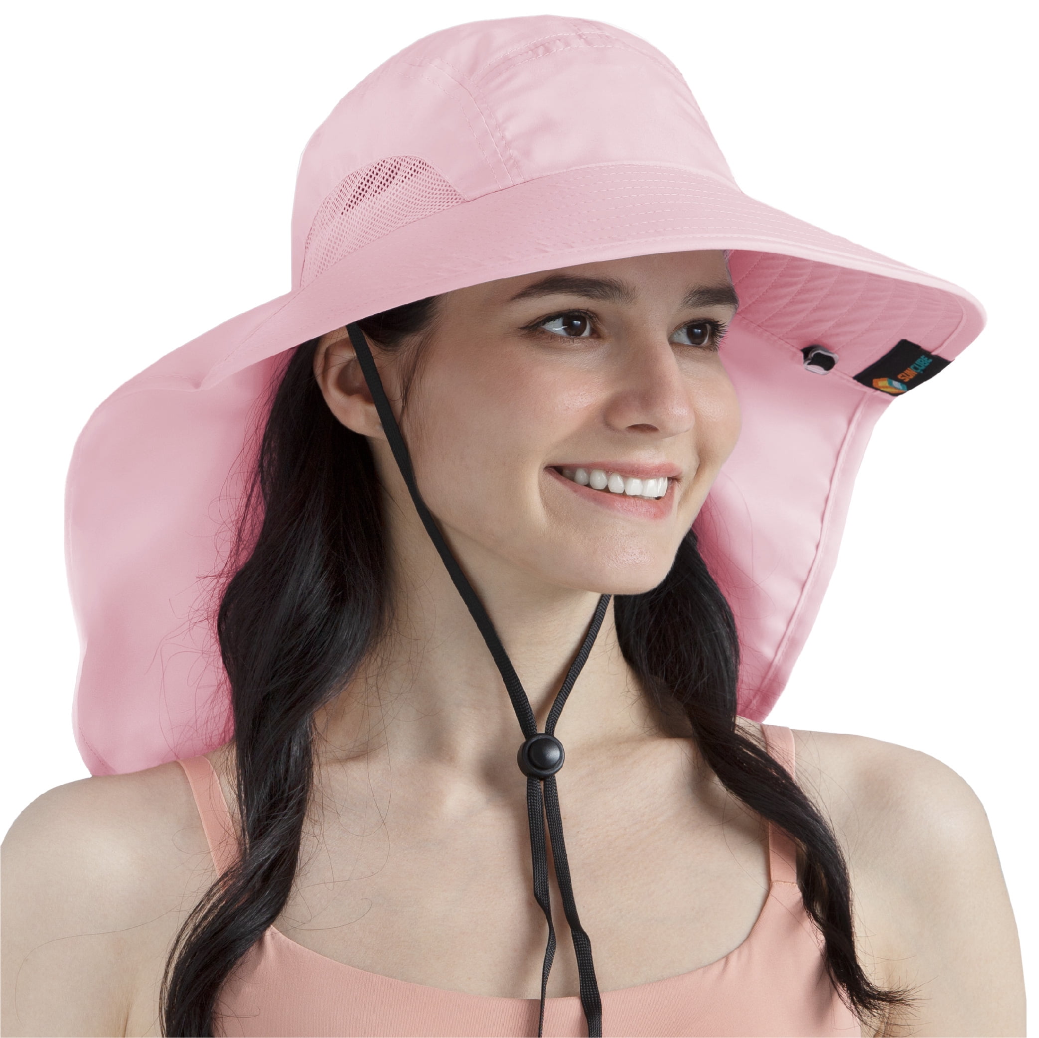SUN CUBE Wide Brim Sun Hat with Neck Flap, Fishing Hiking for Women ...
