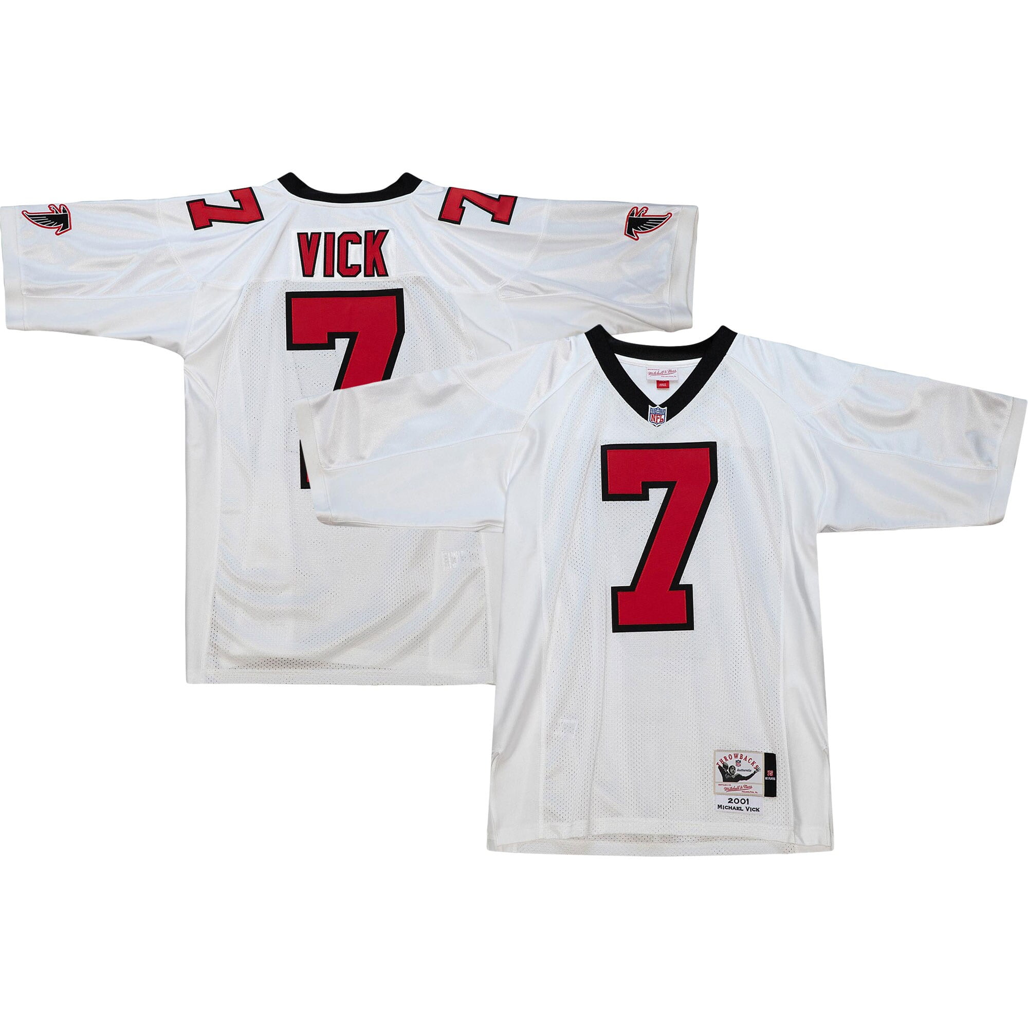 Men's Mitchell & Ness Michael Vick White Atlanta Falcons 2001 Authentic ...