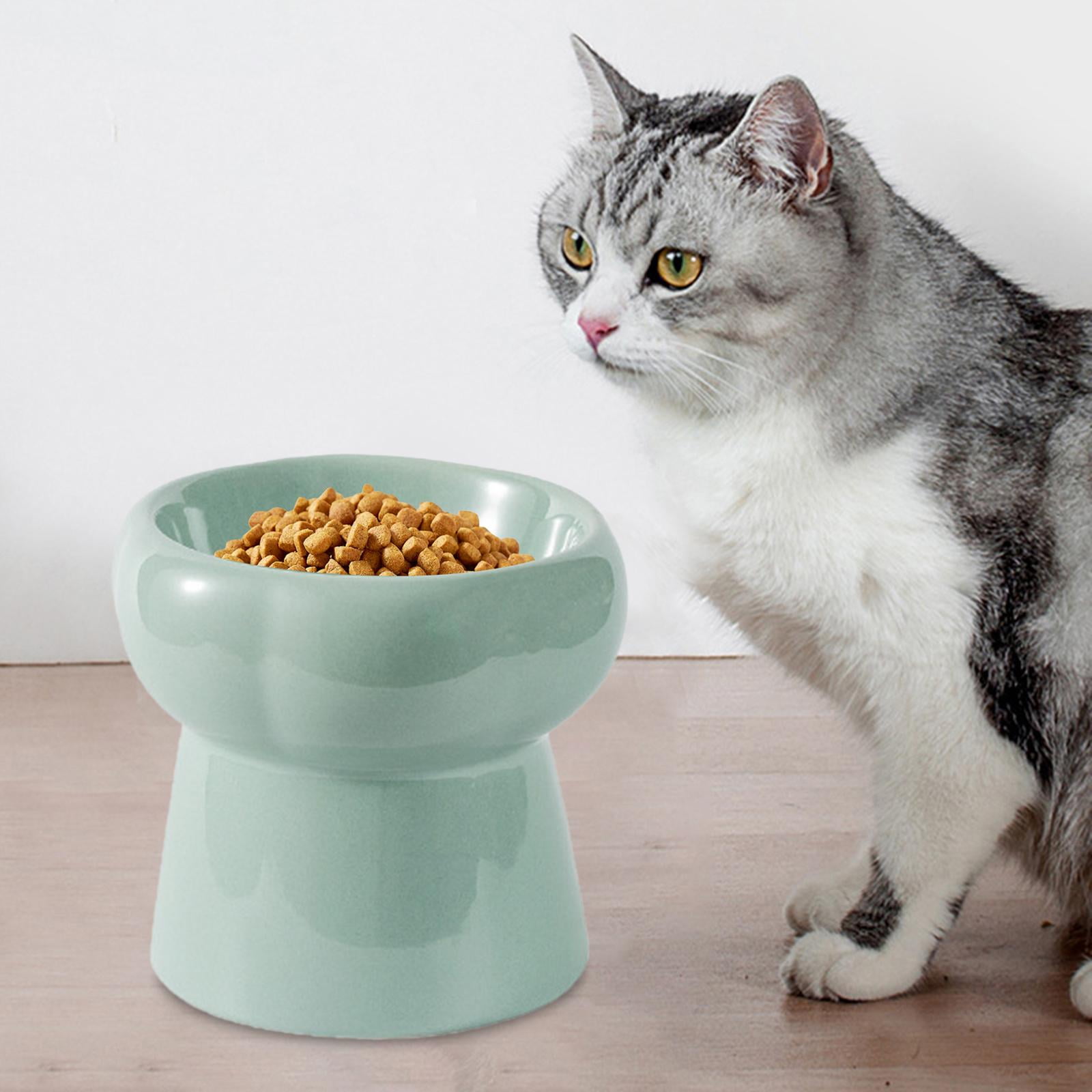 Cat Food Bowl Ceramic Cat Bowls for Food and Water Neck Protection Pet ...