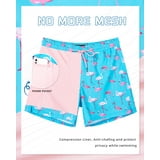 SURF CUZ Quick Dry Men's Swimwear: 5 Inch Swim Trunks with Compression ...