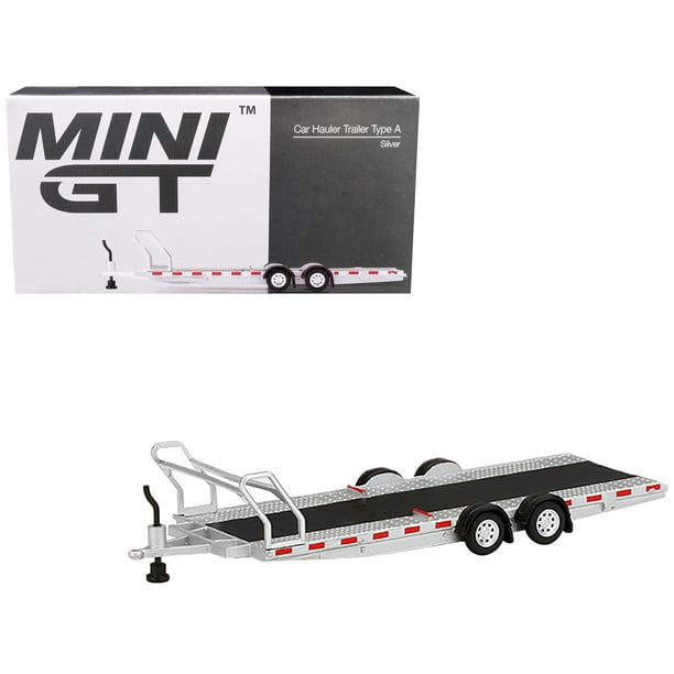 Car Hauler Trailer Type A Silver 1/64 Diecast Model by True Scale ...
