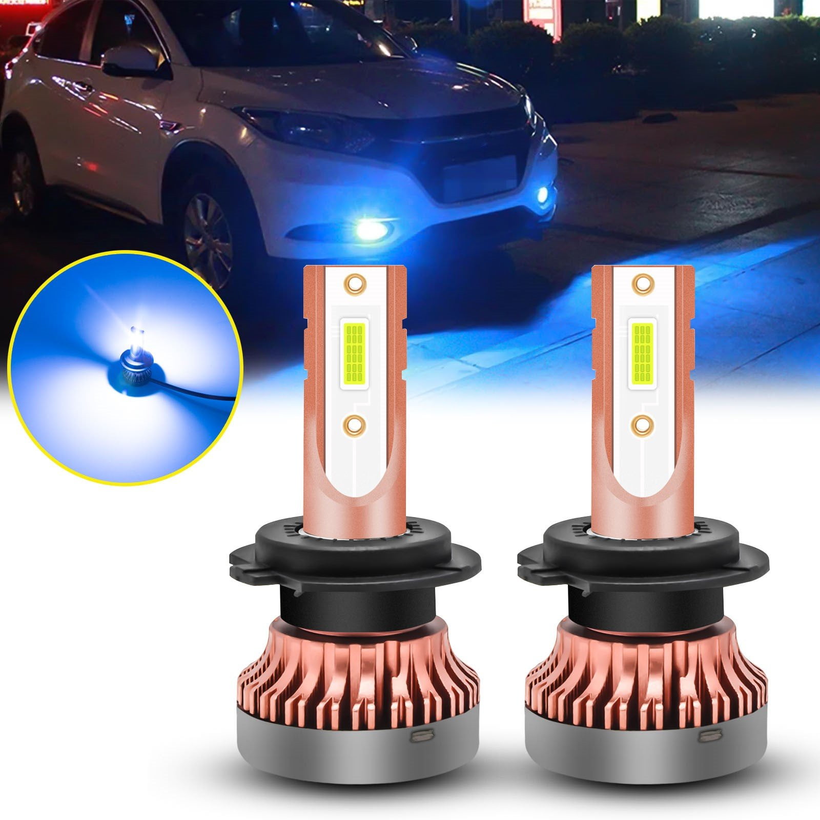 Xotic Tech H7 8000K Ice Blue LED Fog Light Bulb, 2800LM Extremely ...