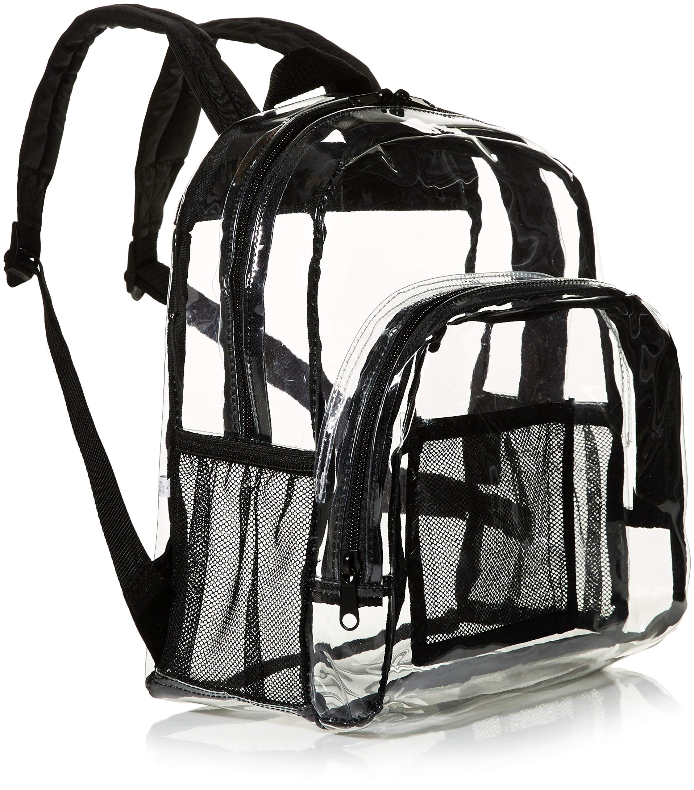 Clear Backpack Heavy Duty PVC Transparent Backpack Black,mini - Walmart.com
