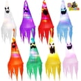 Outdoor Patio Decor: 8 Pcs 24” Light-up Hanging Ghosts with Witch Hat ...