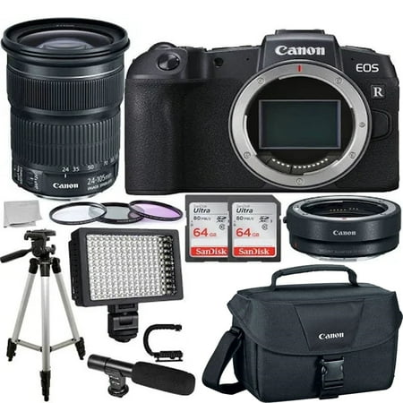Canon EOS RP Mirrorless Digital Camera with 24-105mm Lens Mount Adapter ...