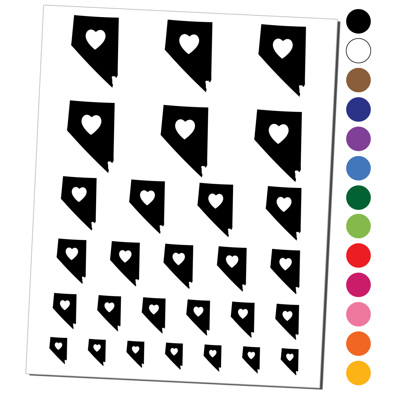 Nevada State with Heart Water Resistant Temporary Tattoo Set Fake Body ...