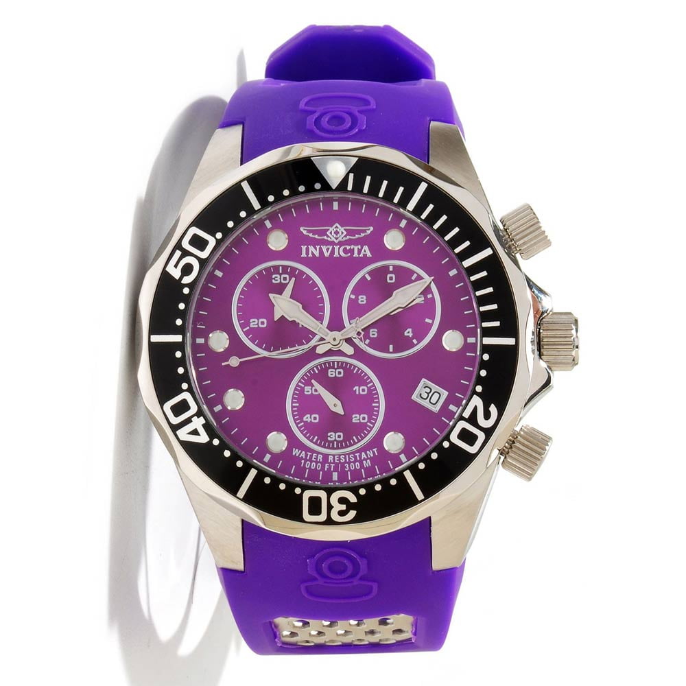 Invicta Men's 11477 Pro Diver Purple Dial Purple Rubber Strap ...