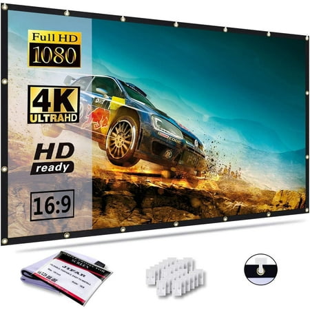 Projector Screen 120 inch 16:9 HD Foldable Anti-Crease Portable ...
