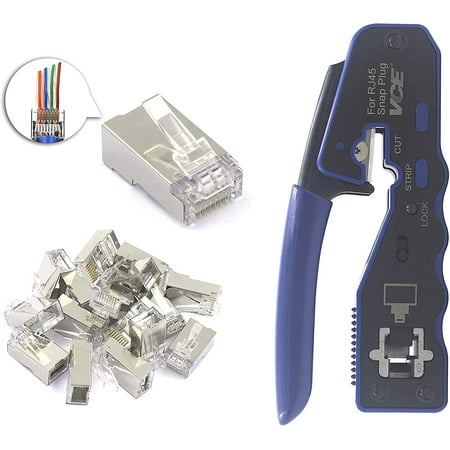 SUZH Combo RJ45 Pass-Through Plug Network Crimping Tool Ethernet All-in ...