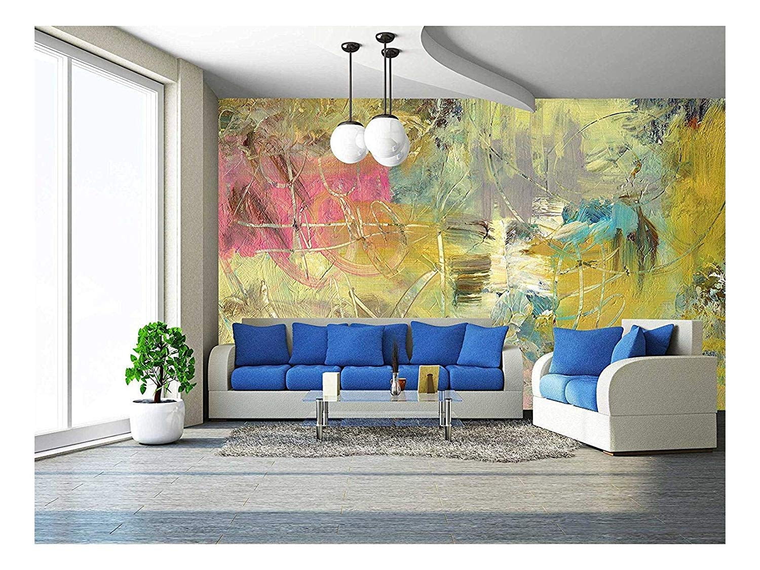 Wall26 abstract painting - analog painted mixed media grunge ...