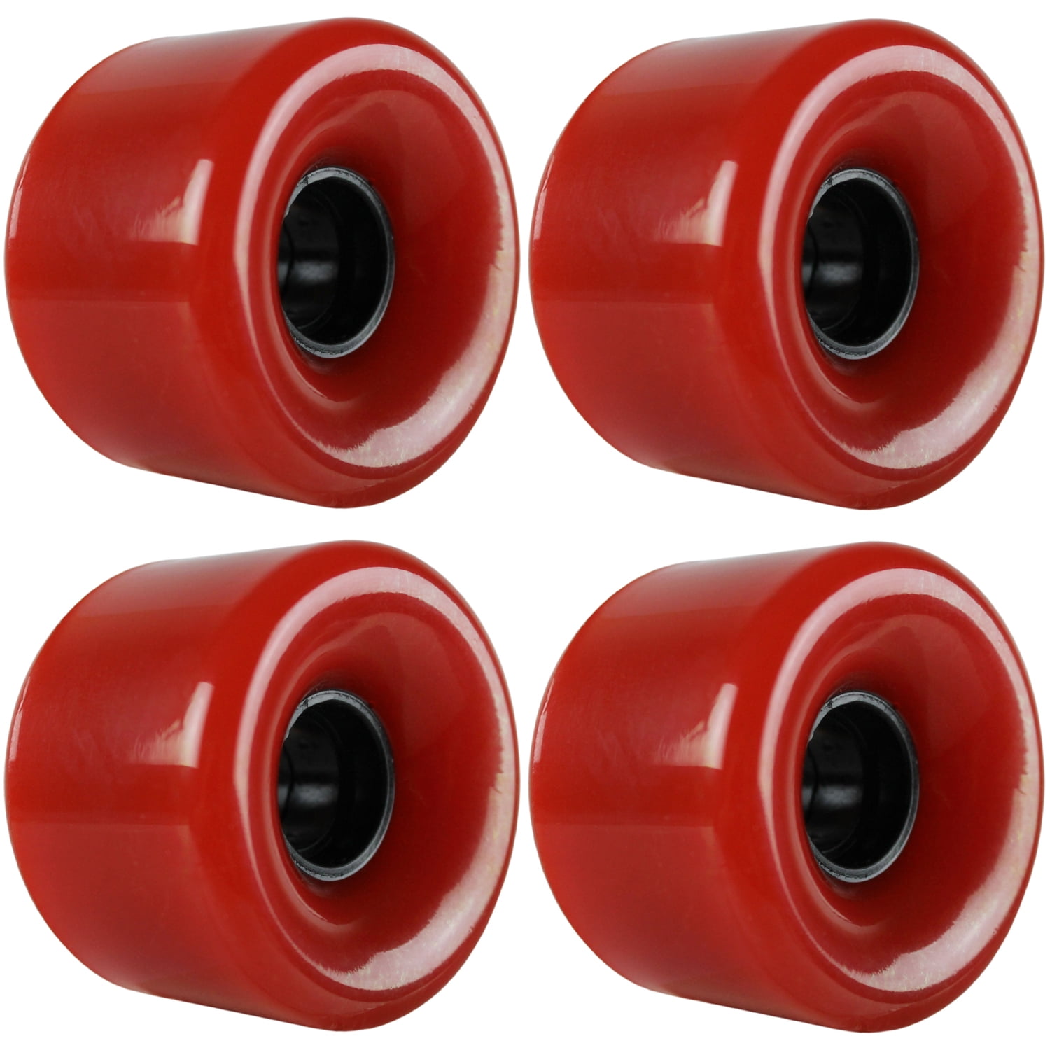 Longboard Wheels 65mm Smooth Red USA Made 78A - Walmart.com