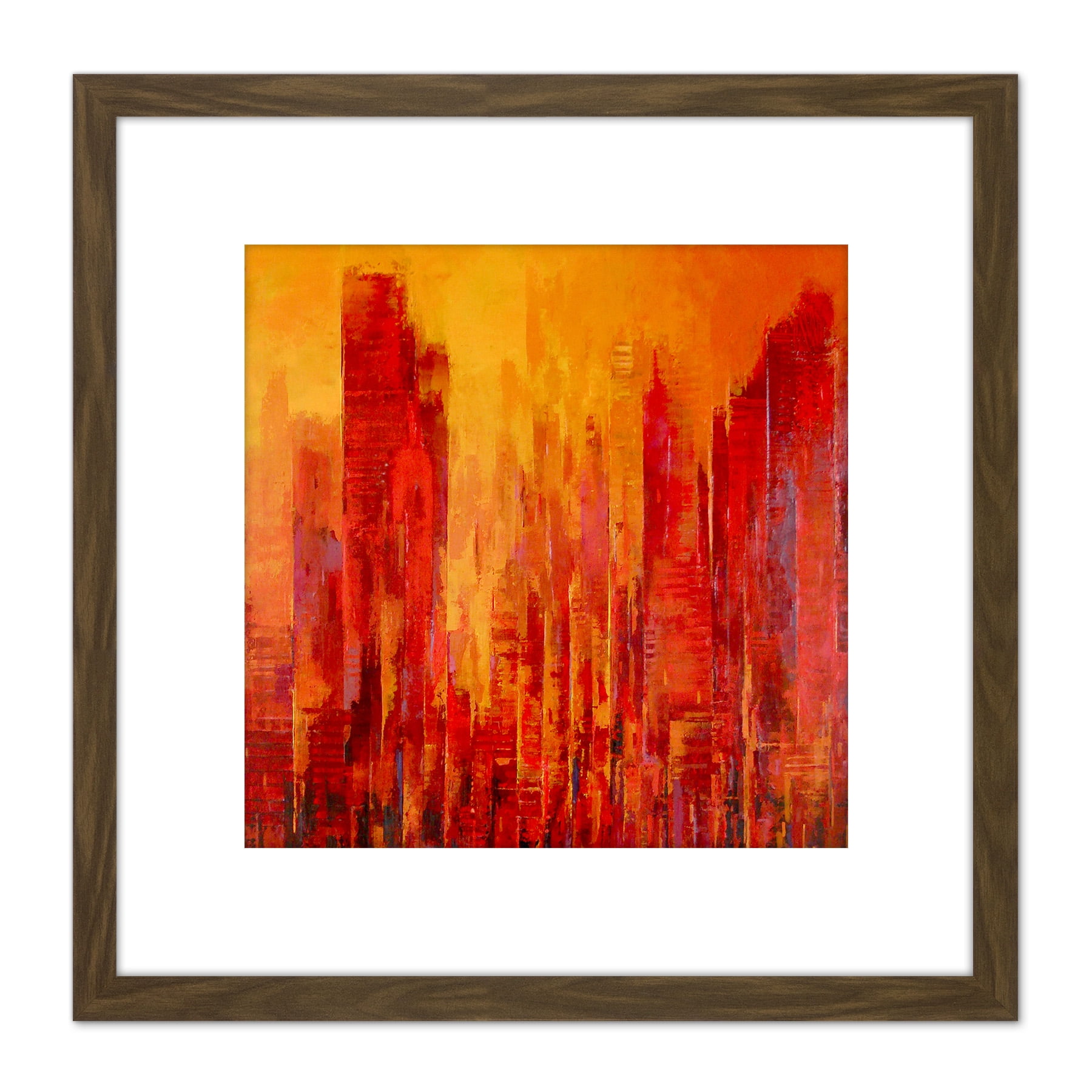 Clo Baril Nature Et Architecture Skyscrapers Painting 8X8 Inch Square ...