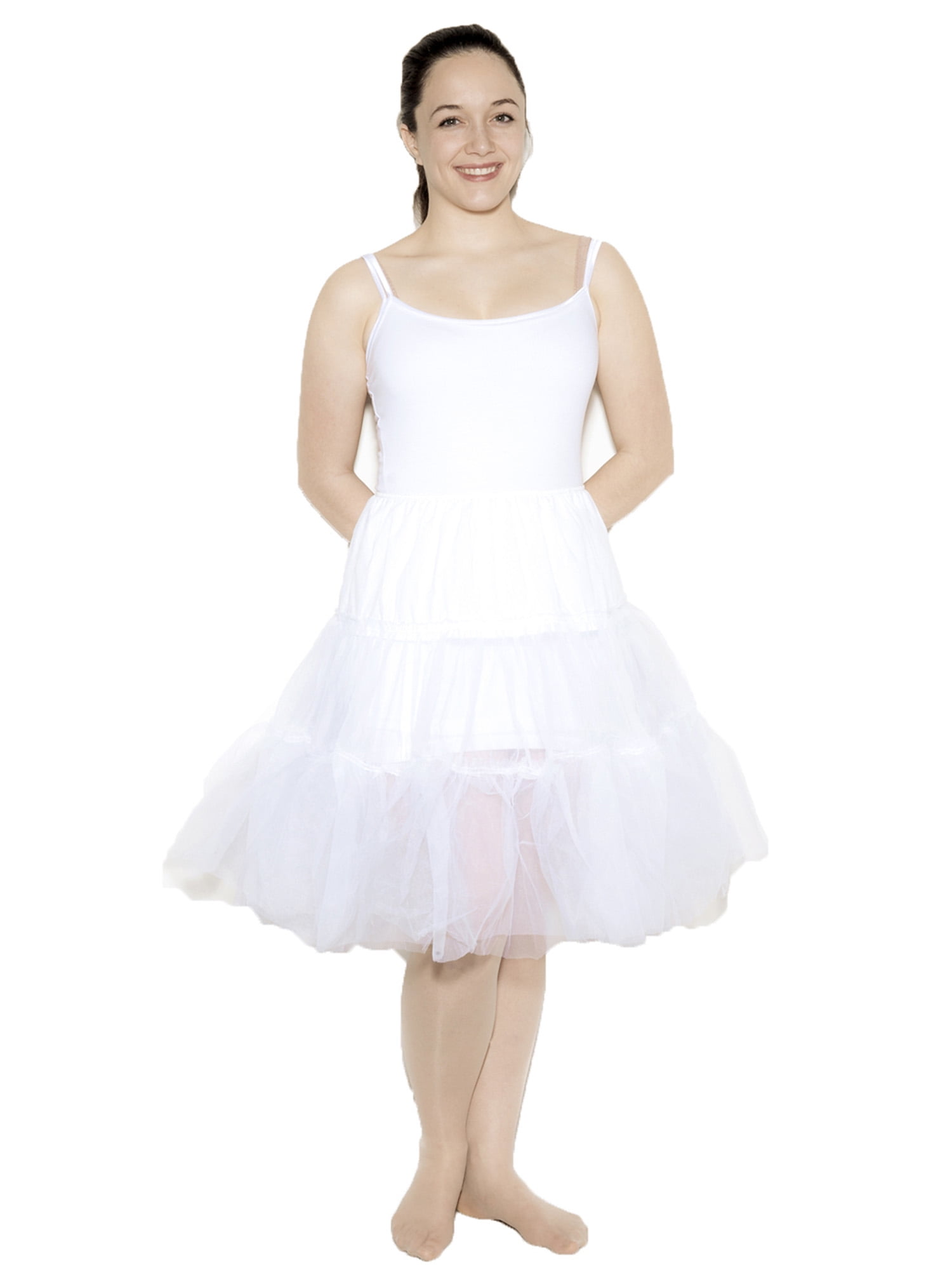 White Crinoline Slip - Elastic Waist Adult Plus XL - 50s Style Full Net ...