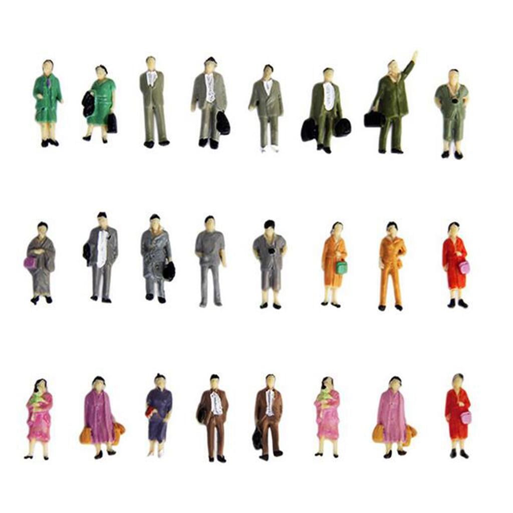 50 Pieces 1/87 Miniature People Action Figure for Model Layout And ...