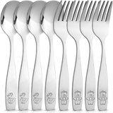 Zulay Kitchen Kids Silverware Set, Stainless Steel Spoons and Forks ...