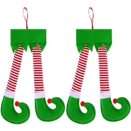2 Pieces Christmas Elf Legs Decorations Present Boutique Santa and Elf ...