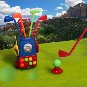 Franklin Sports Kids Plastic Golf Set - Adjustable Youth Clubs - Red ...