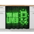 Art Gaming Icons Cabinet Curtains 28" W x 35" L Multi Panel Neon Letter ...