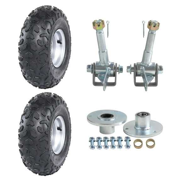 2pcs 145/70-6 Tires Wheels Rims with 3-Lug Hub Steering Spindle for ATV Go Kart - Walmart.com