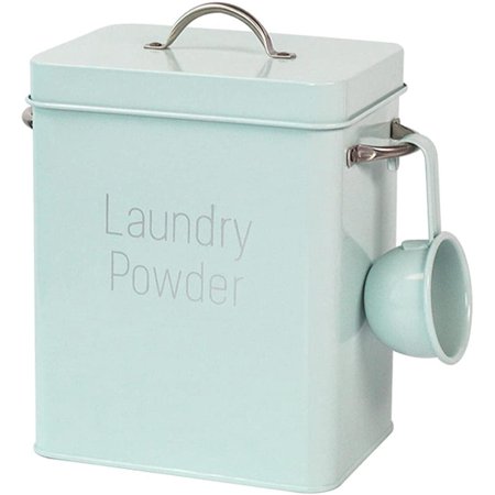 Laundry Powder Box with Spoon, 4L Laundry Powder Bucket, Metal Laundry ...